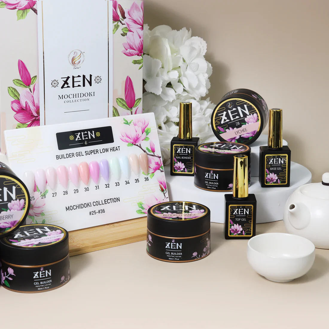 Zen Builder Gel in Jar – Mochidoki Collection (12 Colors Kit)(#25 - #3 ...