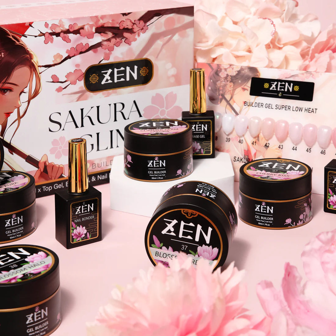 Zen Builder Gel in Jar – Sakura Glimmer Collection (12 Colors Kit)(#37 ...